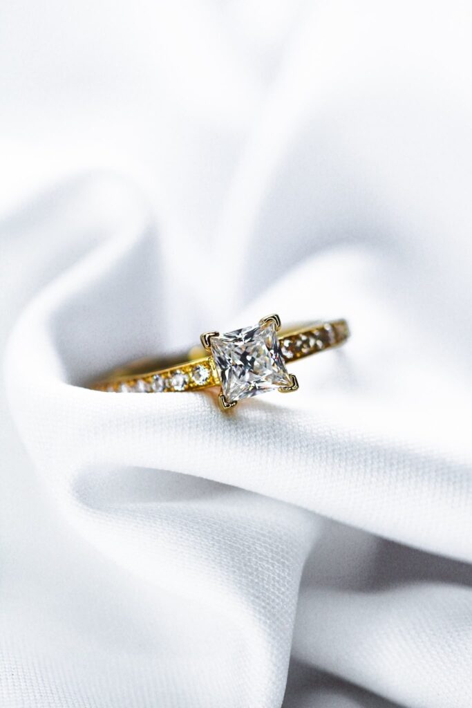 Moissanite Princess Cut Pavè Engagement Ring, #1 Best Engagement Rings