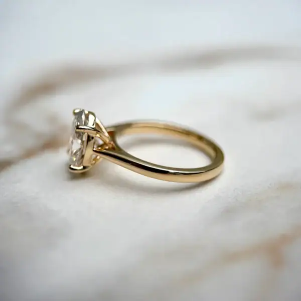 3ct Oval Lab Diamond Cathedral Setting Ring, #1 Best Lab Diamond Rings